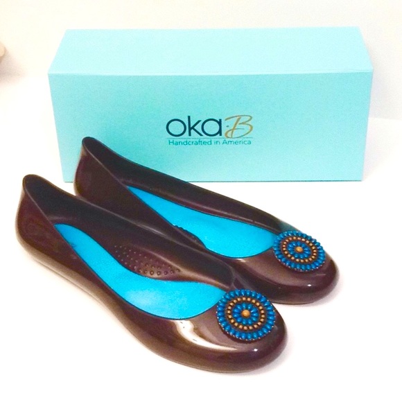 Oka.B | Shoes | Okab Rider Ballet Flat Chocolate Wbeaded Circle | Poshmark